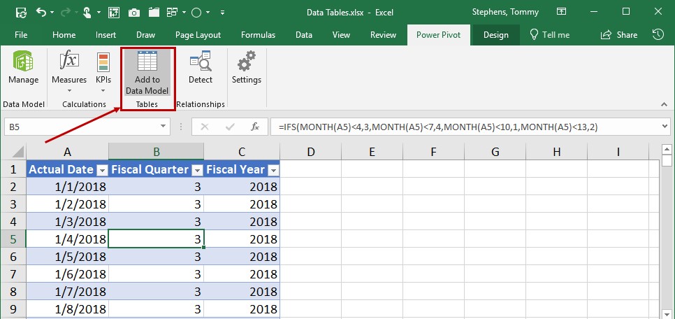 Working With Date Tables In Power Pivot K2 Enterprises