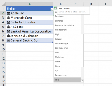 Working with Stock and Geography Data Types in Excel - K2 Enterprises